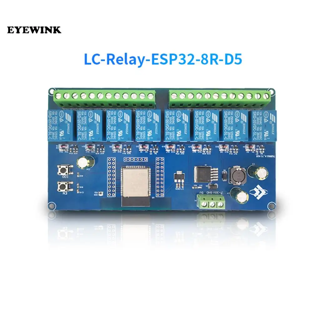 DC5-30V power supply esp32 WiFi Bluetooth ble 8 channel relay ESP32-WROOM secondary development ...