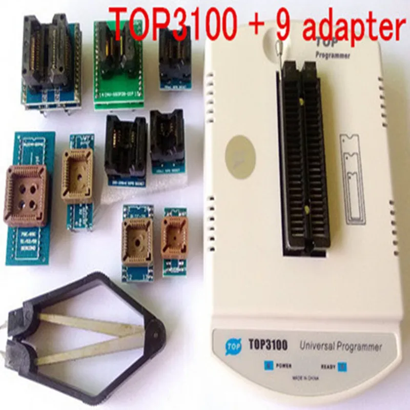 Top3100 universal programador usb + 9 adaptador eprom mcu pic avr flash ...
