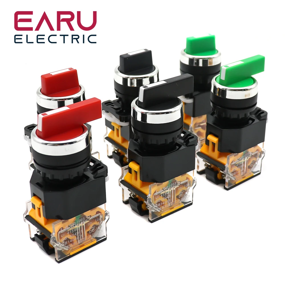 Bot-n-Selector-de-22MM-interruptor-giratorio-de-enclavamiento-moment-neo-2NO-1NO1NC-2-3 ...