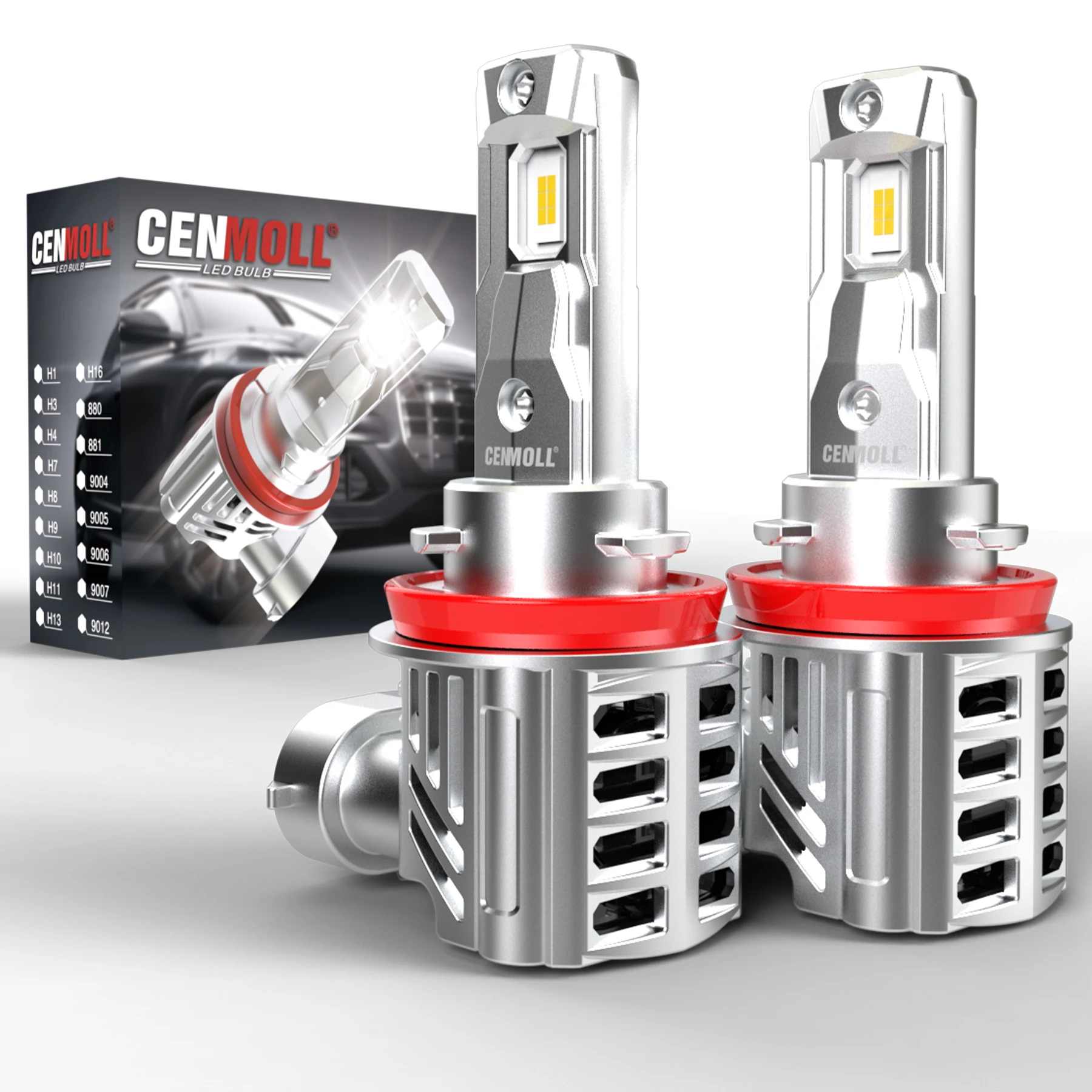 2x-H8-H11-Led-Lights-Canbus-With-Fan-18000Lm-Running-H9-Headlight-Bulbs ...