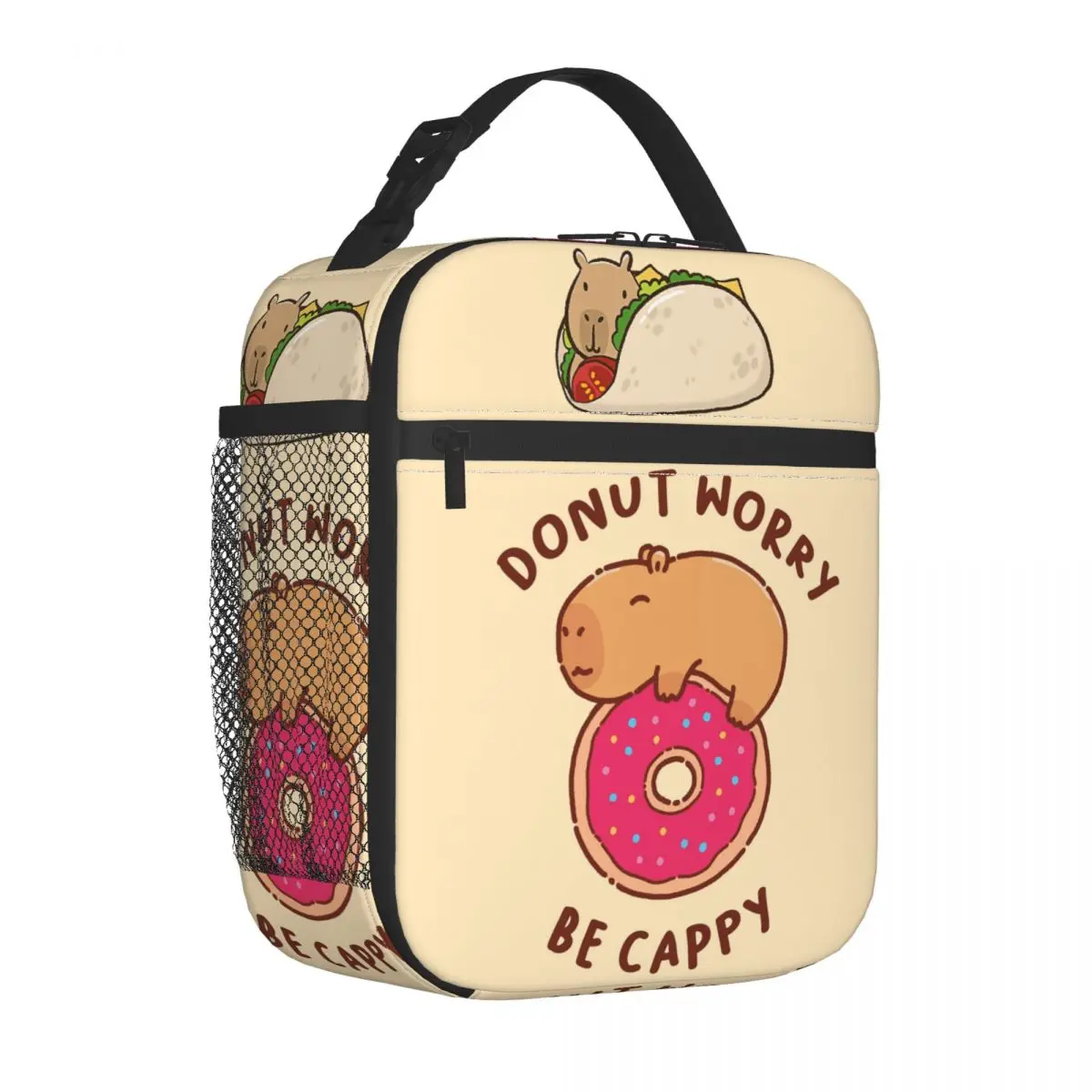 Happy-Capybara-Donut-Merch-Insulated-Lunch-Bag-Boxes-Funny-Capybara ...