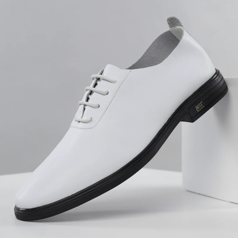 New Men White Leather Casual Shoes Man Spring Autumn Classic Men Shoes ...