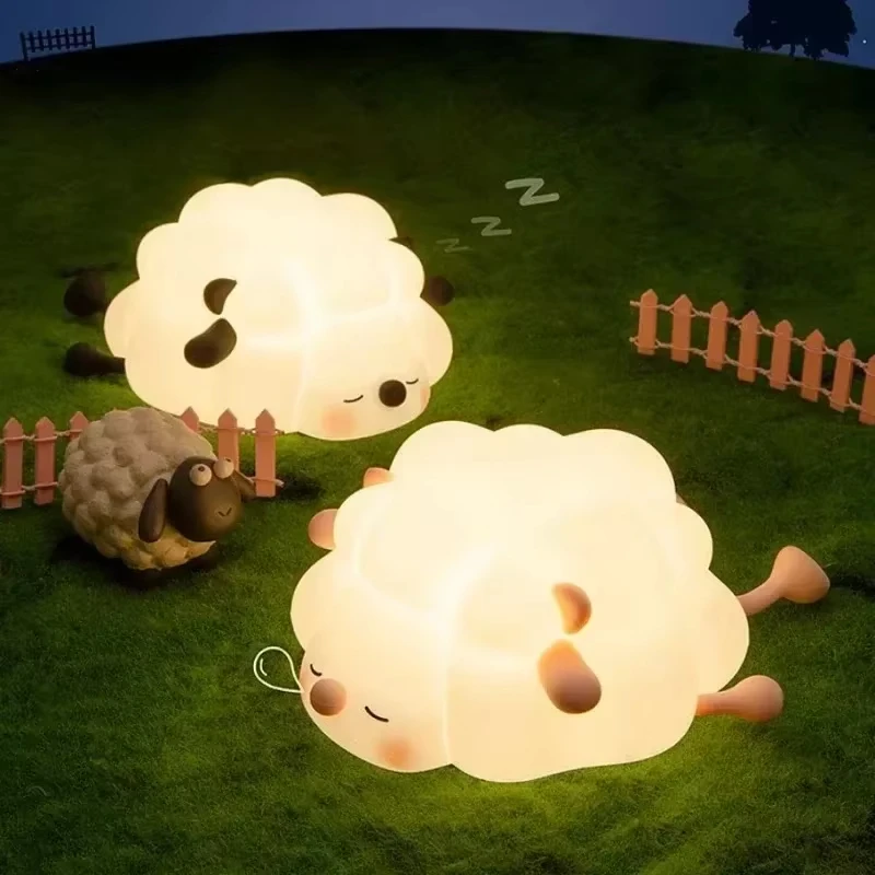 Cute Animal Silicone Night Light Sheep Rabbit Nursery Nightlight ...