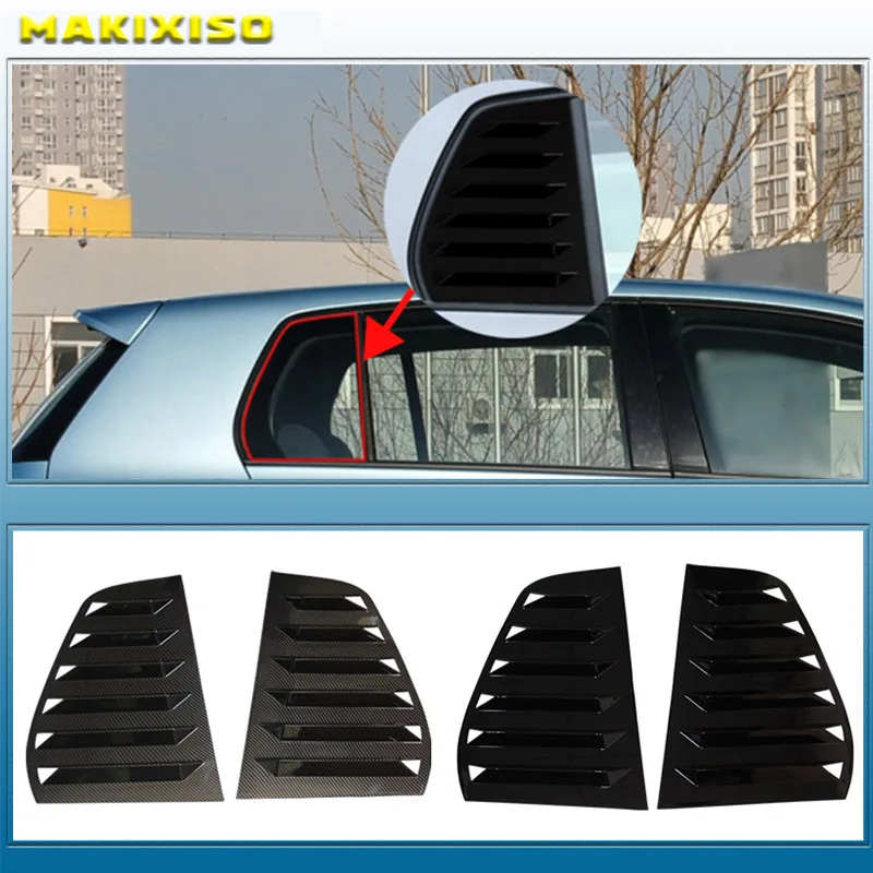 Carbon-Fiber-Car-Rear-Window-Shutter-Cover-Trim-Window-Louver-Side-Vent ...