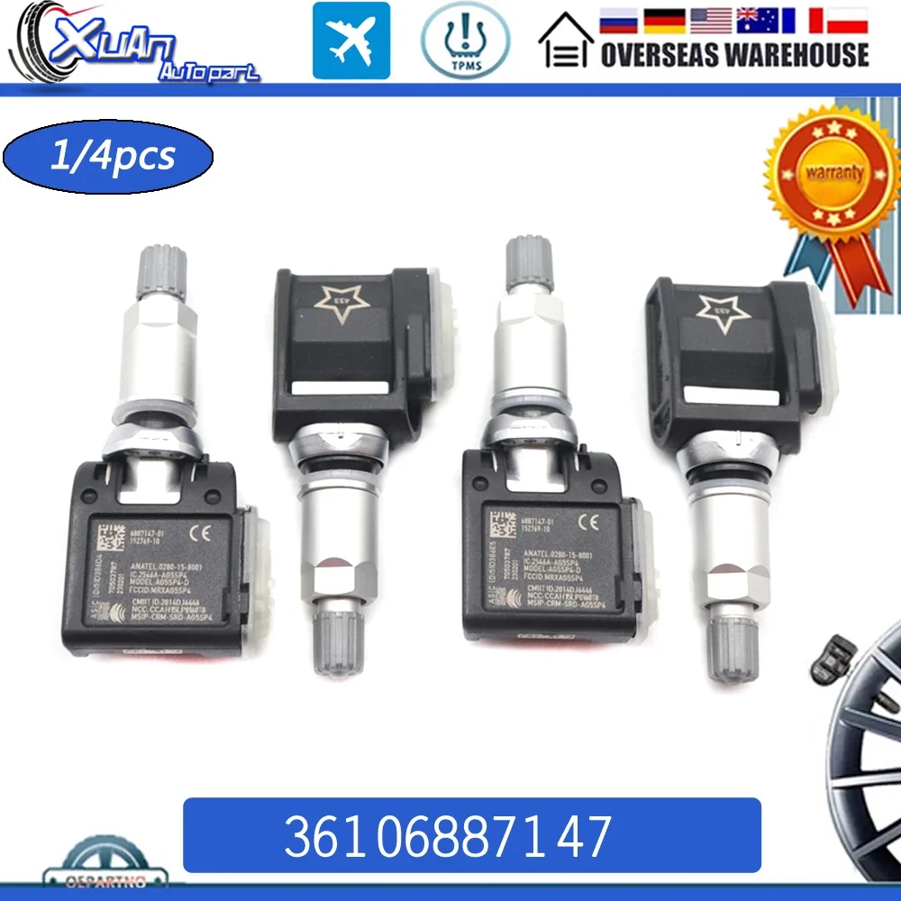 1-4PCS-TPMS-Tire-Pressure-Sensor-433MHz-36106887147-A0009052102-For ...