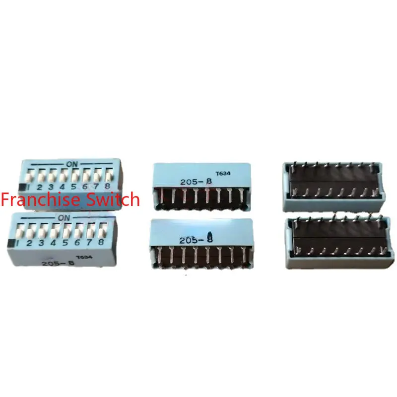 10PCS-205-8ST-Original-Dip-Switch-8-bit-8P-In-line-2-54MM-Pitch-Piano ...