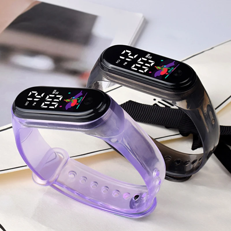 Reloj-Digital-LED-para-ni-os-y-ni-as-pulsera-de-moda-Color-caramelo ...