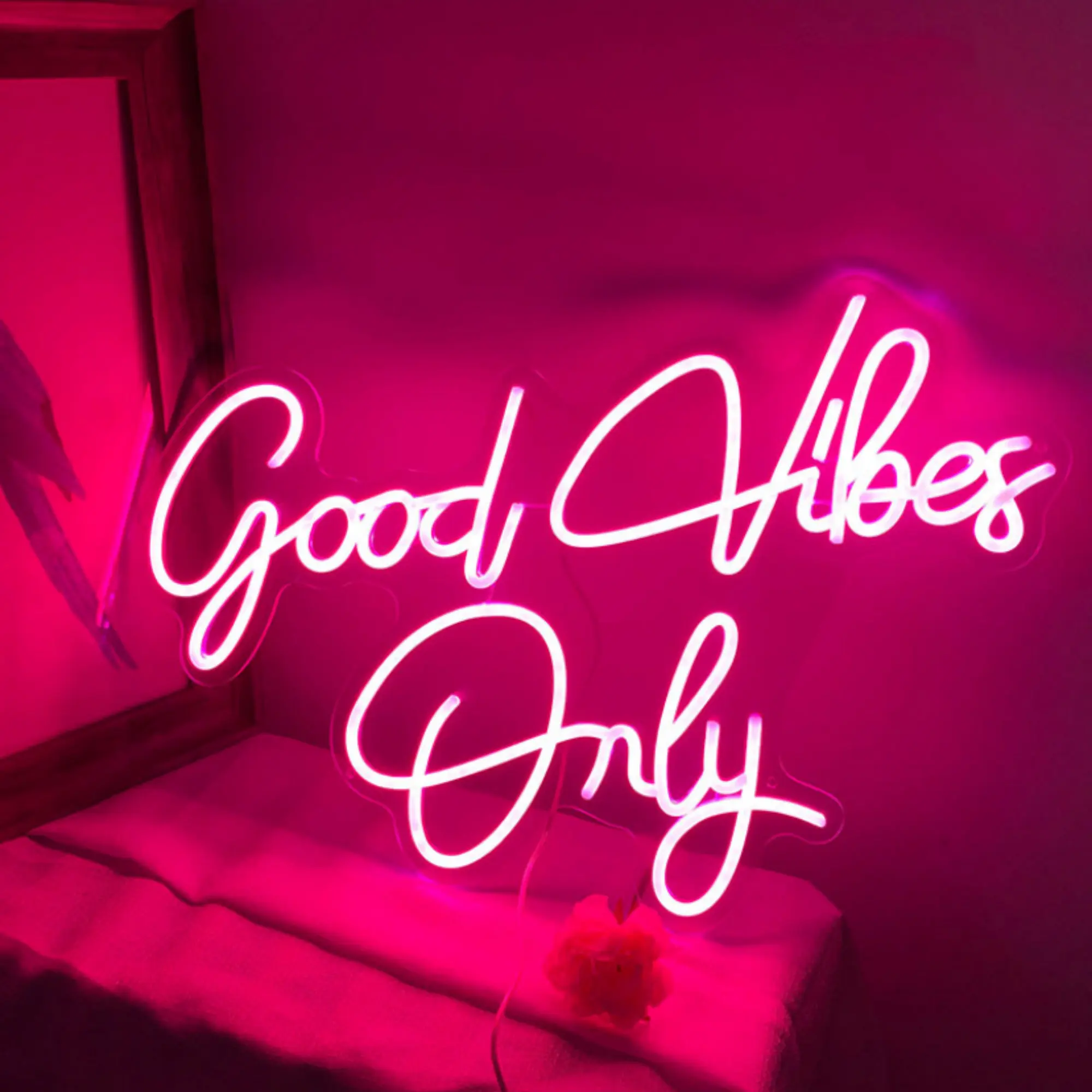 USB - Rose - panneau néon Led suspendu au mur pour mariage, luminaire ...