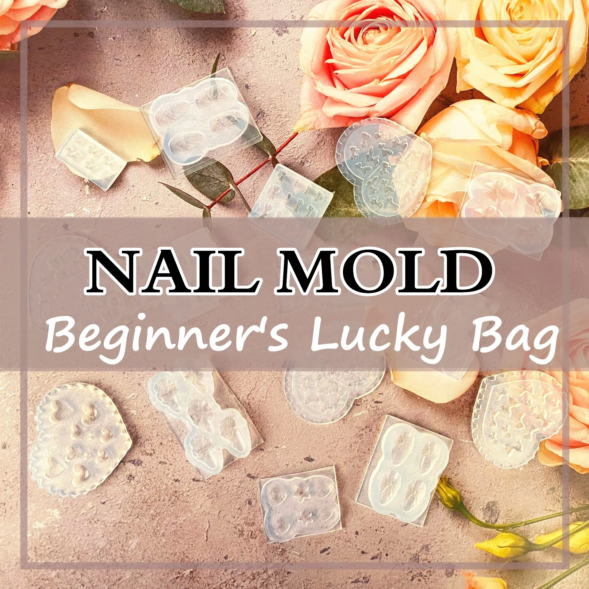 Random 10pcs 3d Acrylic Mold For Beginner Nail Art Diy Design Silicone ...