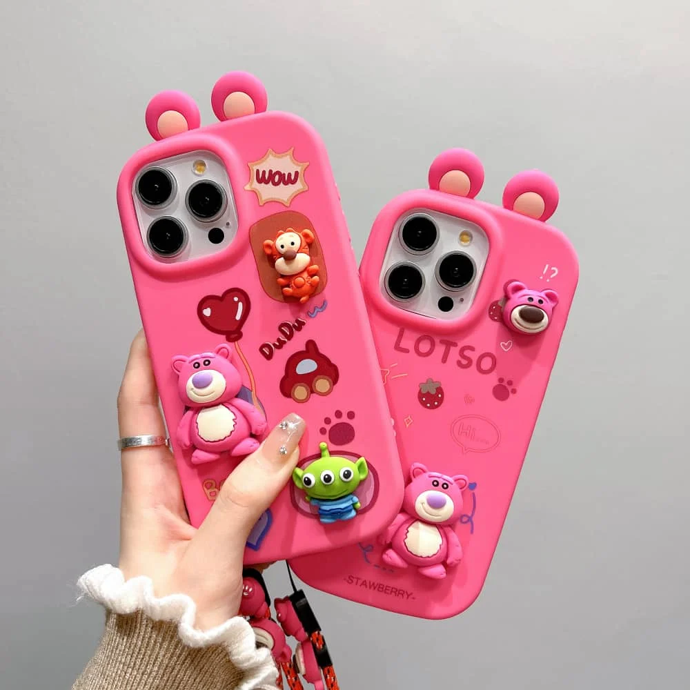 Cute-Cartoon-Anime-Toy-Story-Role-Lotso-Phone-Case-for-Iphone-11-12-13 ...