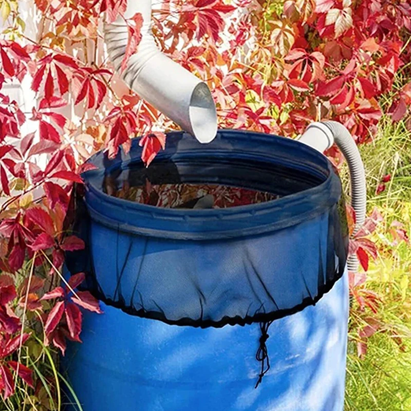 97CM-Rain-Barrel-Mesh-Cover-Water-Barrel-Filter-Adjustable-Drawstring ...