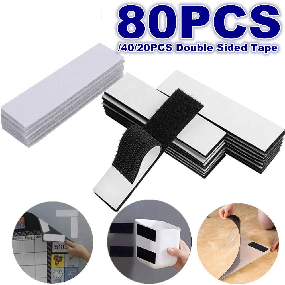 20-40-80Pcs-Magic-Sticker-Tape-Heavy-Duty-Adhesive-Tape-Double-Sized ...