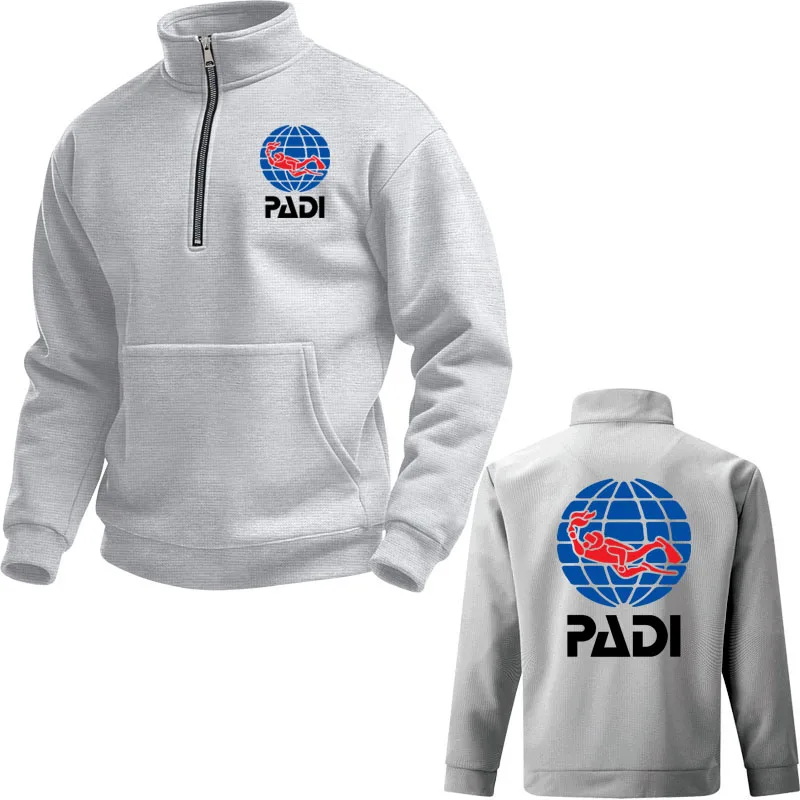 2025 Scuba Driver Padi hommes couleur unie fermeture éclair sweats à ...