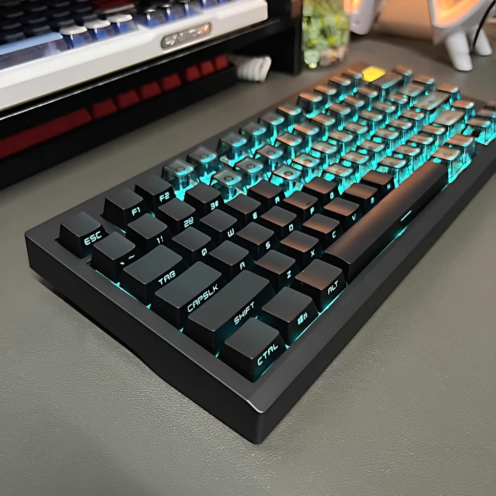 Crystal-Side-Engraved-Translucent-Cherry-Keycaps-PBT-OEM-131-Keys-for ...