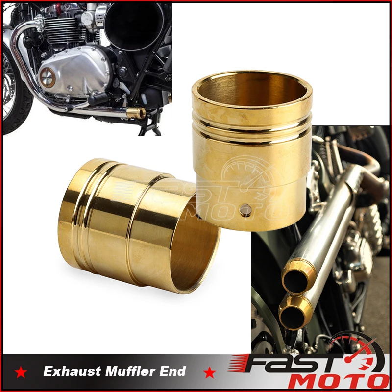 Brass-Motorcycle-Exhaust-Pipe-Tip-For-Harley-Chopper-Cafe-Racer ...
