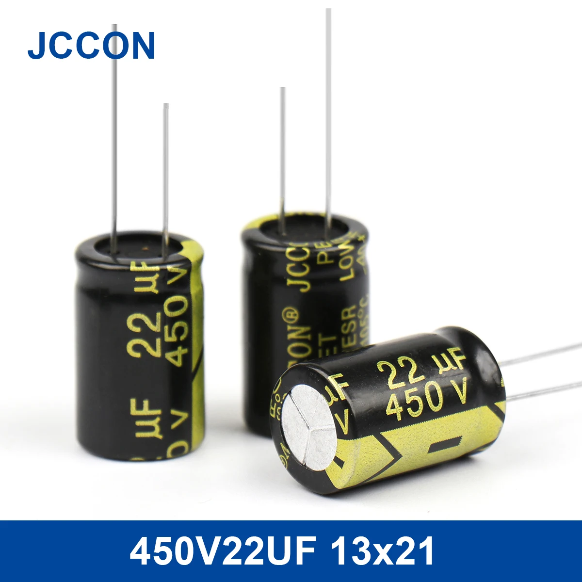 10pcs Jccon Aluminum Electrolytic Capacitor 450v22uf 13x21 High ...