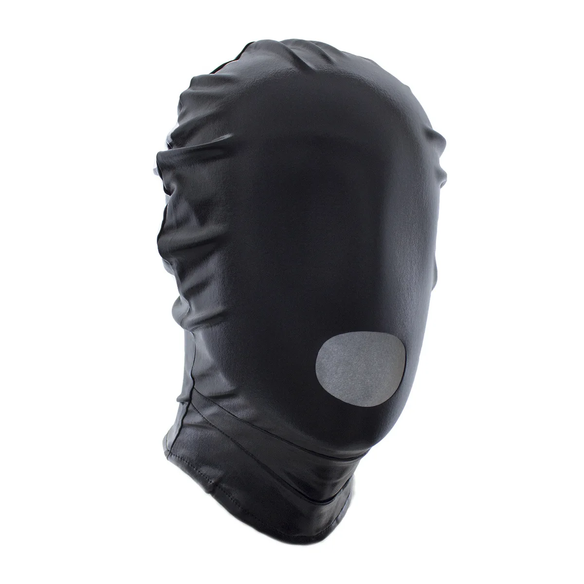 Role play Leather Unisex Elastic Balaclava Cap Fetish Mouth Eyes Hoods ...