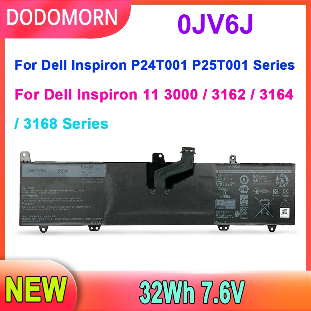 0JV6J-Battery-For-Dell-Inspiron-11-8NWF3-3000-3162-3164-3168-P24T001 ...