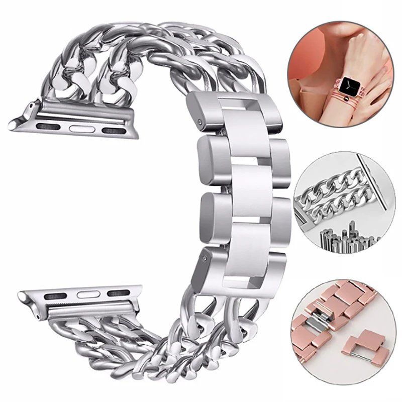 Steel Band For Apple Watch Ultra 49mm 38 42mm 40mm 44mm strap wristband ...