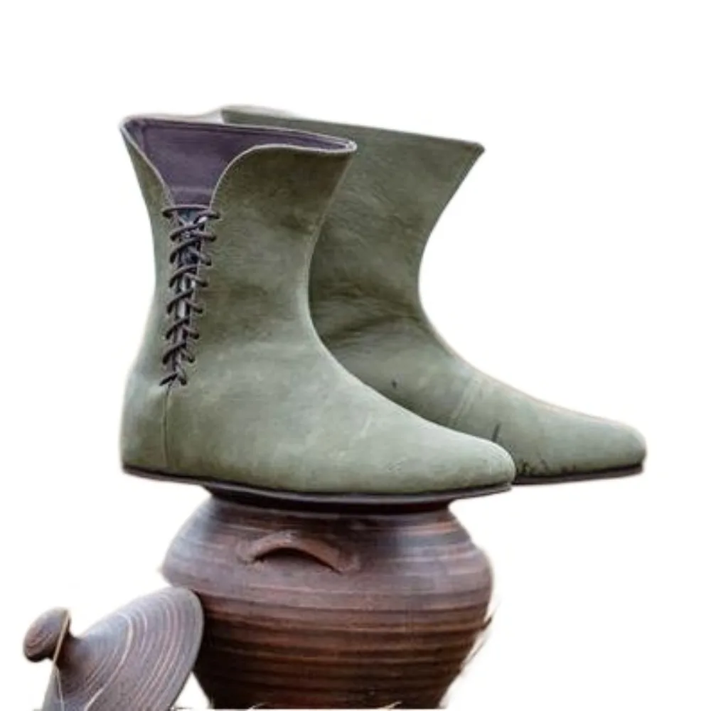 Medieval-Men-Women-Knight-Prince-PU-Leather-Bandage-Boots-Halloween ...