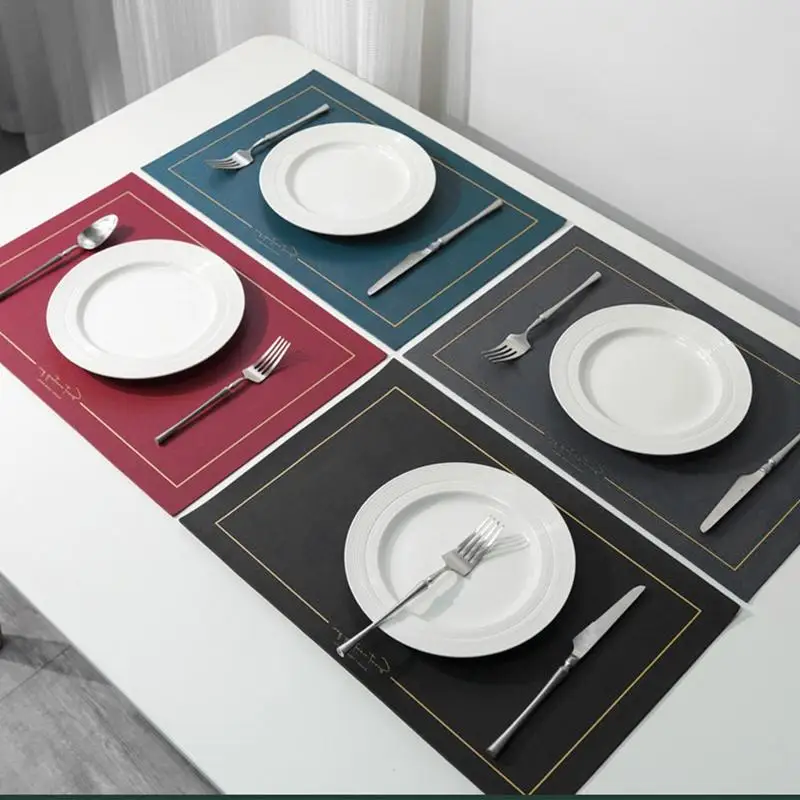 Light-Luxury-Solid-Leather-Placemat-Table-Mat-Non-Slip-Heat-Resistant ...