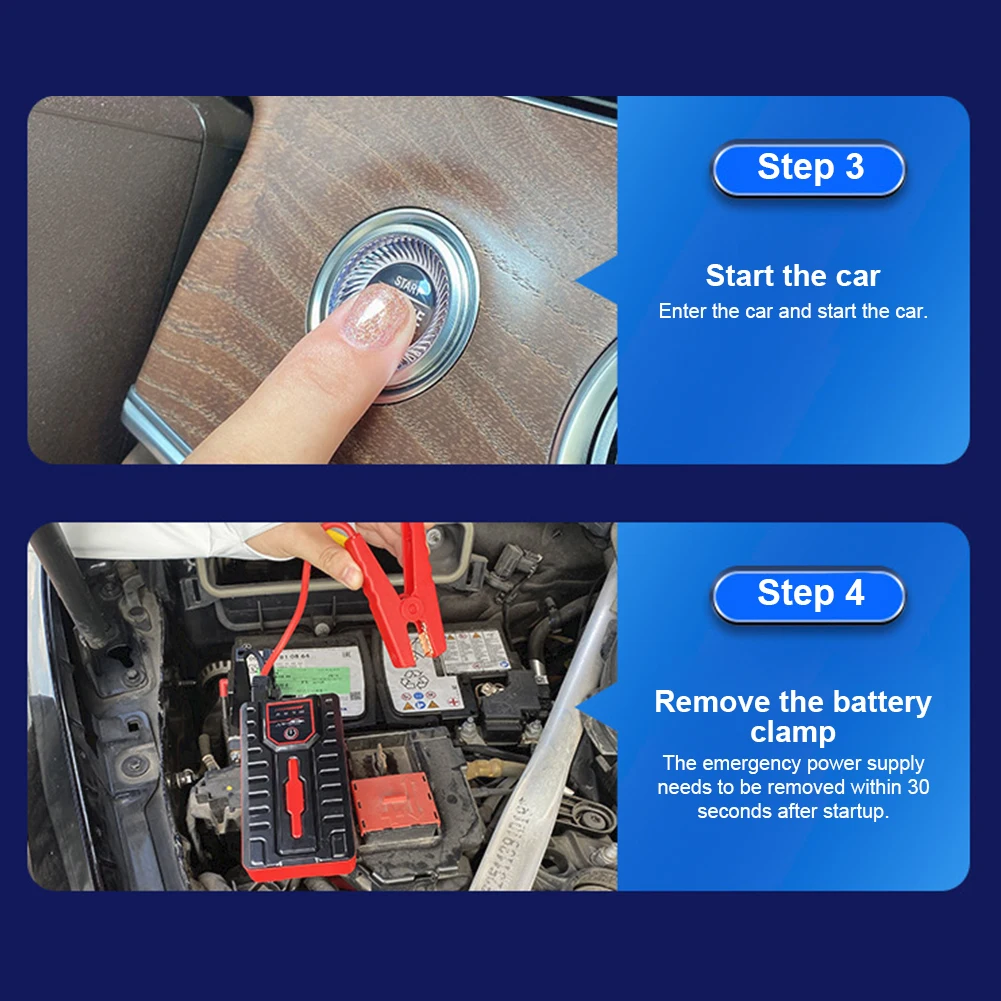 12V Car Jump Starter 6000mAh Power Bank Auto Starting Device 600A Peak ...