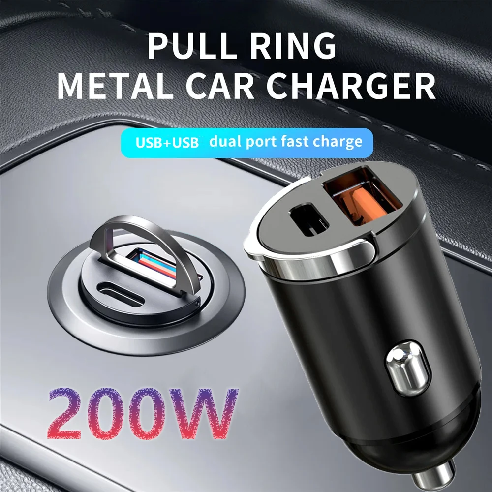 100W-200W-Mini-Car-USB-QC3-0-PD-Charger-12-24V-Fast-Charging-Car-USB ...