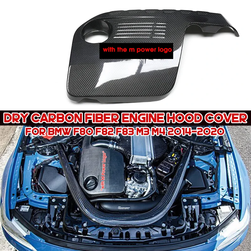 Full-Dry-Carbon-Fiber-Engine-Cover-Engine-Hood-Cover-Trim-Protector ...
