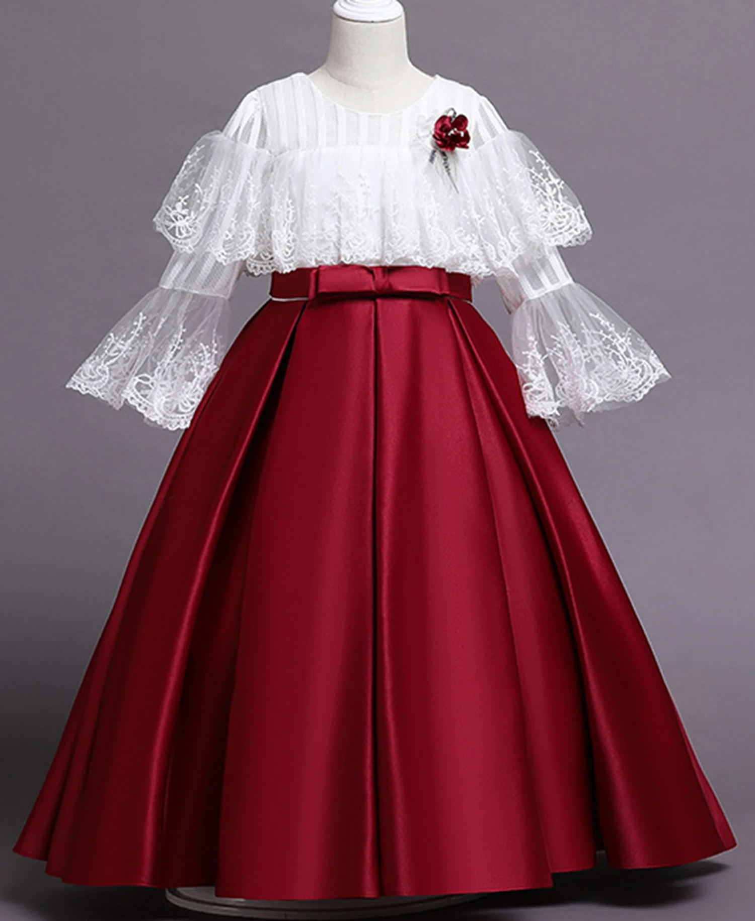 Little-Girls-Elegant-Mesh-Sleeves-Flower-Girl-Birthday-Party ...