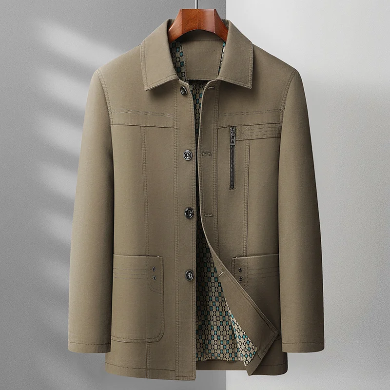 Main-Push-Explosive-New-Jacket-Washed-Cotton-Lapel-Business-Casual-New ...