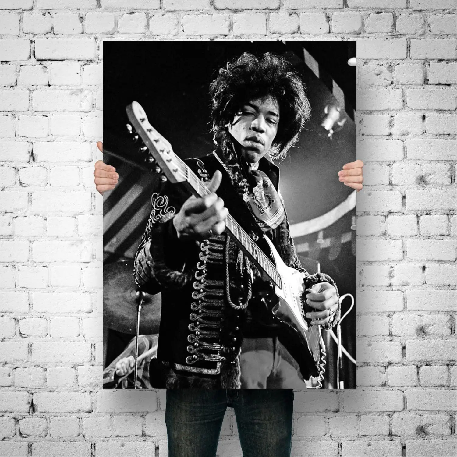 Jimi Hendrix Black And White Poster
