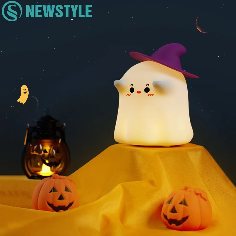 Funny-Silicone-Ghost-Night-Light-Dimmable-Rechargeable-Nursery ...
