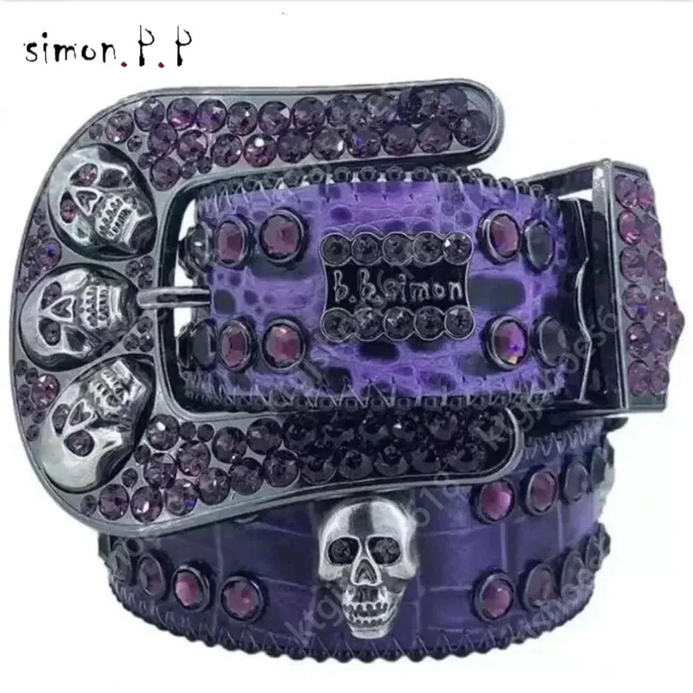 Designer Bb Belt Simon Belt for Men Women on Black Blue White Shiny ...