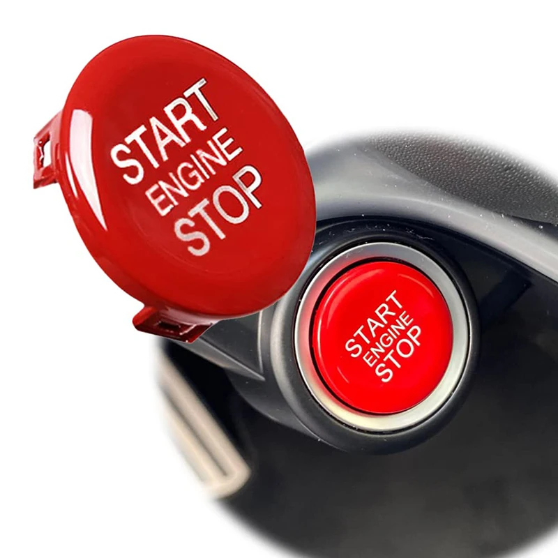 Red ABS Car Engine Start Stop Switch Button Cover Trim Replacement for ...