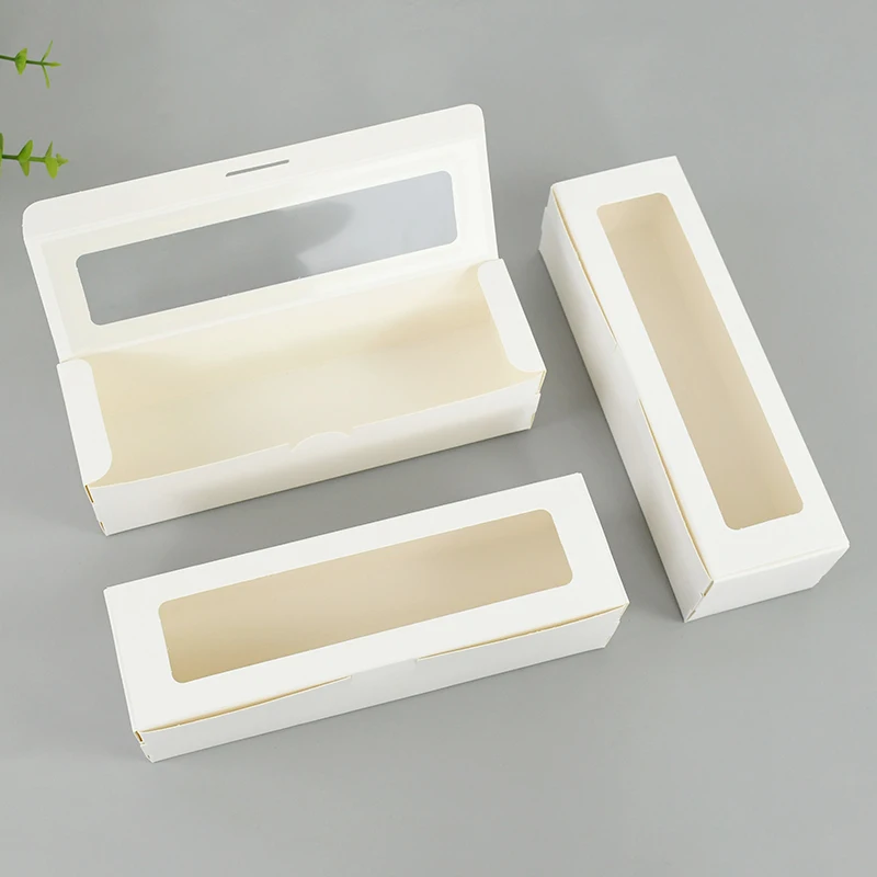 5-10pcs-Rectangle-Window-Box-White-Kraft-Candy-Biscuit-Gift-Packaging ...