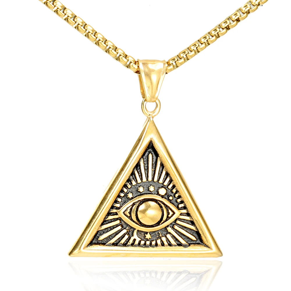 Egyptian-Egypt-Pyramid-Pendant-Necklace-Stainless-Steel-All-Seeing-Evil ...