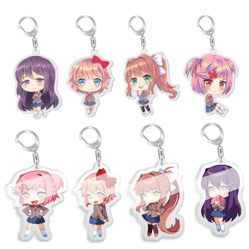 Cute-Girls-Keychains-Anime-Acrylic-Cartoon-Figure-Key-Chain-Metal ...