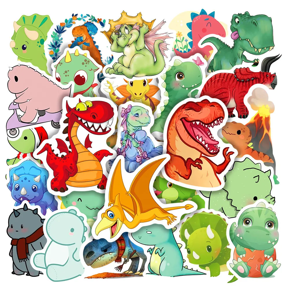 50pcs Cute Dinosaur Stickers Stationery Notebook Scrapbook Phone Pad ...