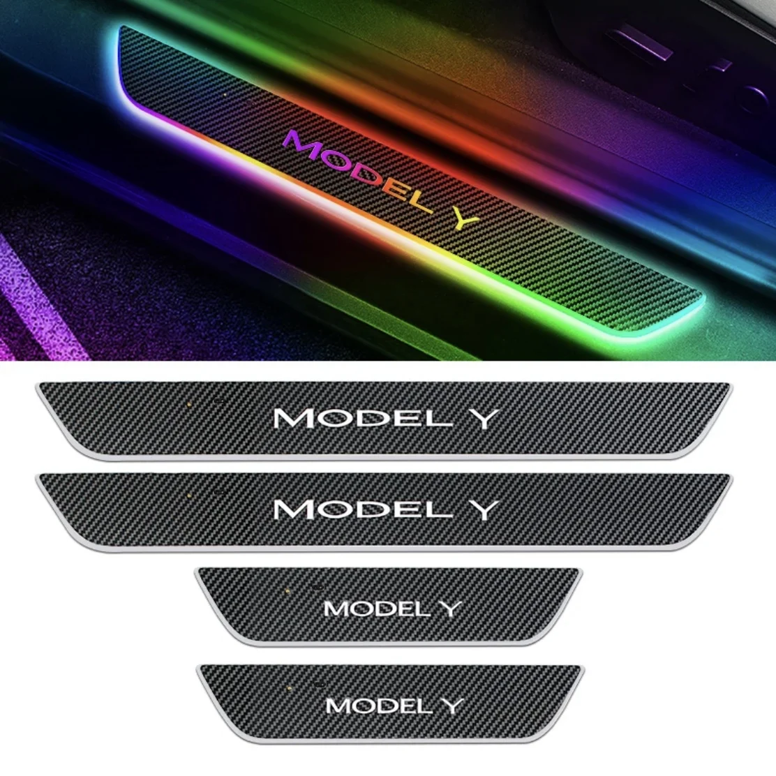 Car-Door-Sill-Light-Welcome-Scuff-Plate-Pedal-light-RGB-Colour-Multi ...