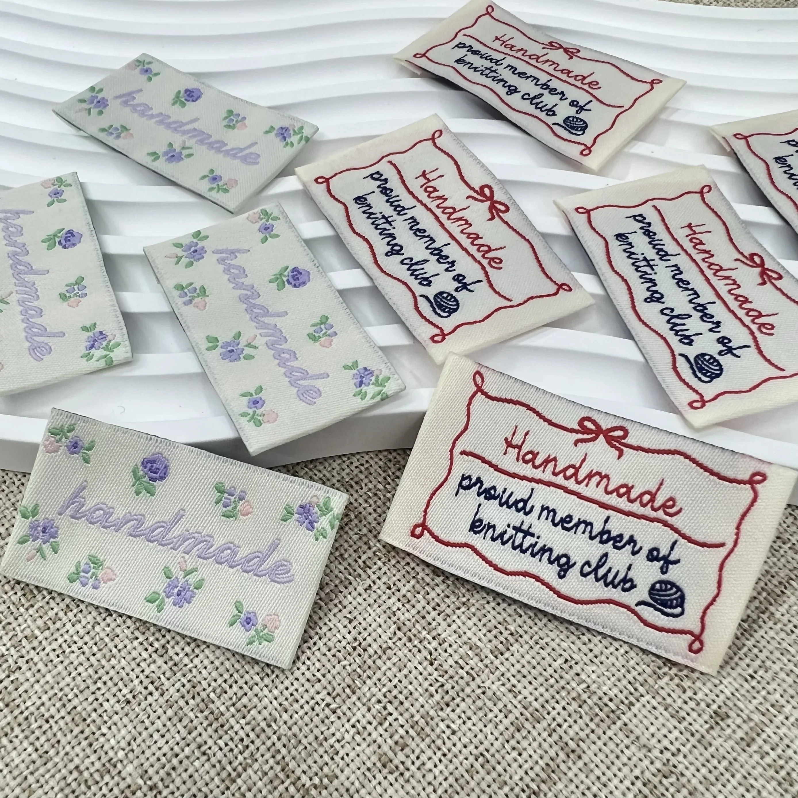 Stock-cloth-label-handmade-DIY-weaving-label-weaving-mark-embroidery ...