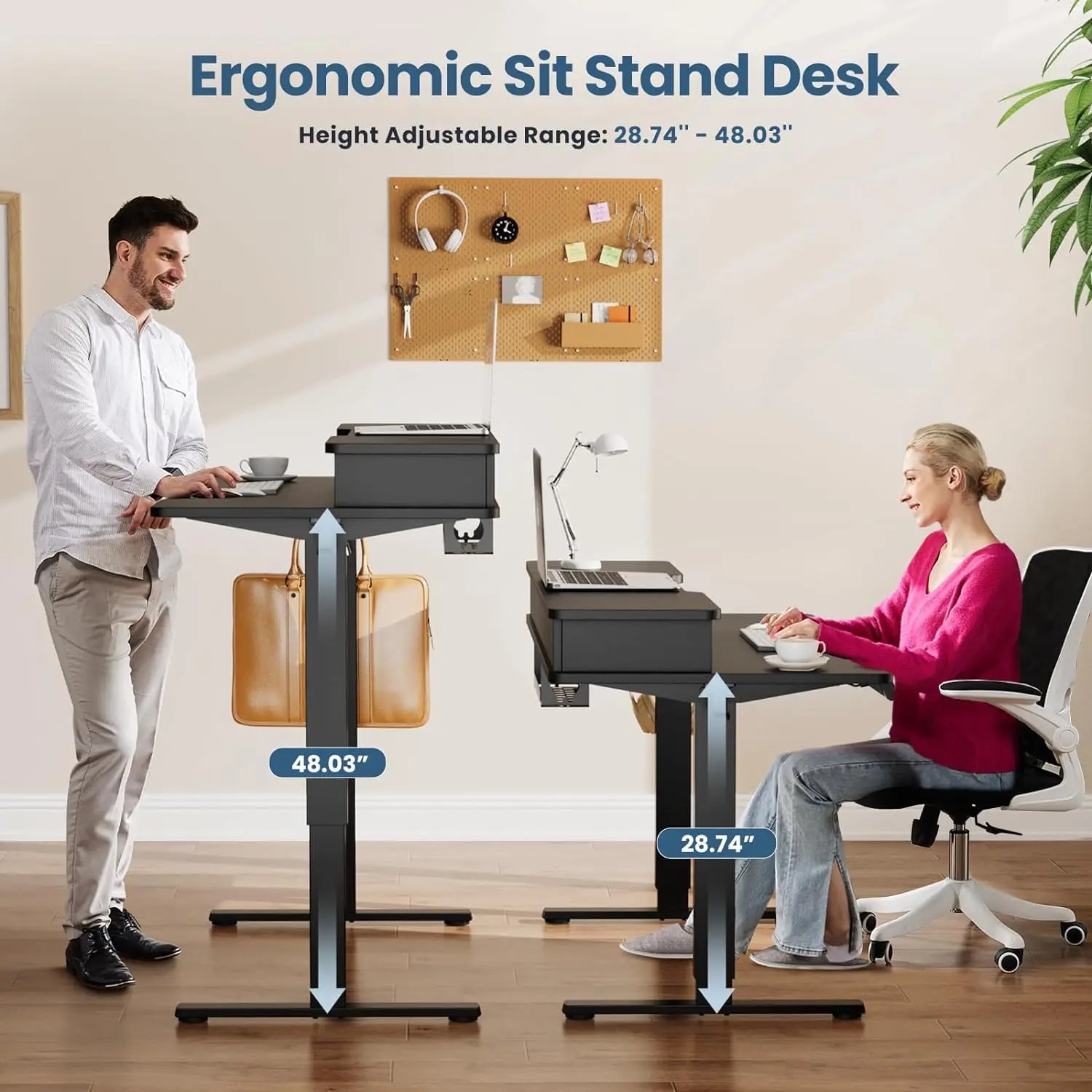 Electric-Standing-Desk-Adjustable-Height-Ergonomic-Home-Office-Computer ...
