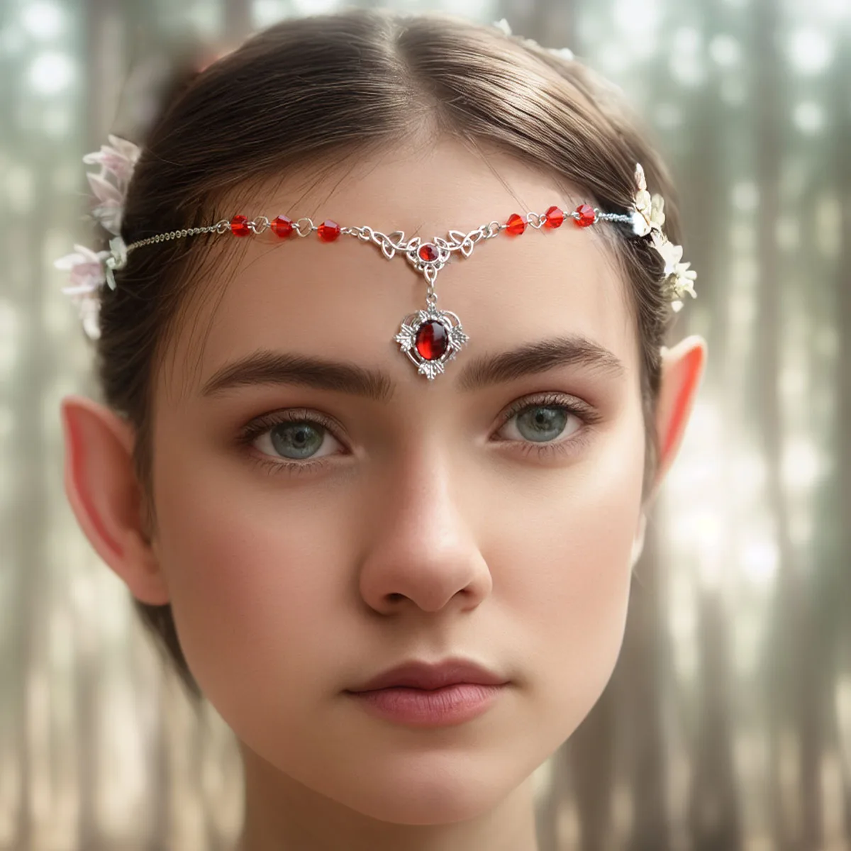 Forest-Magic-Forest-Crystal-Celctics-Elf-Hairchain-Elven-Forehead-Chain ...