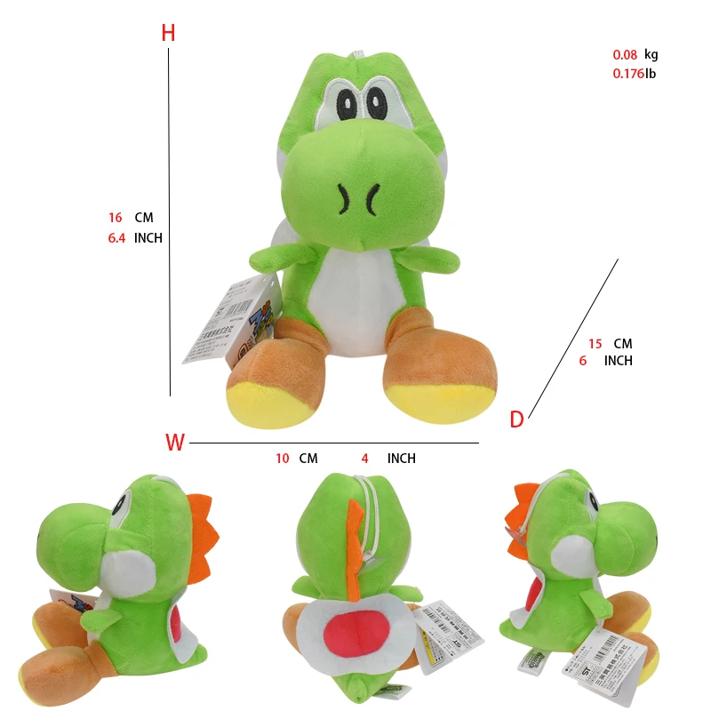 Mario Bros Plush Toys Luigi Yoshi Princess Peach Toadette Bowser JR ...