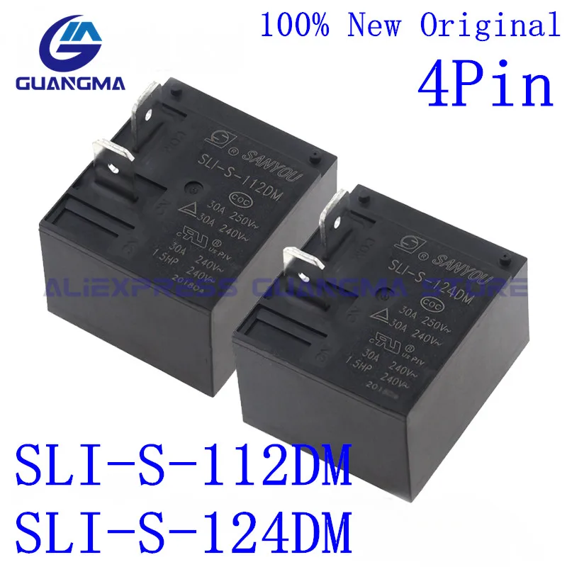 20PCS-100-New-Power-Relay-SLI-S-112DM-SLI-S-124DM-DC12V-24VDC-4Pin-30A ...