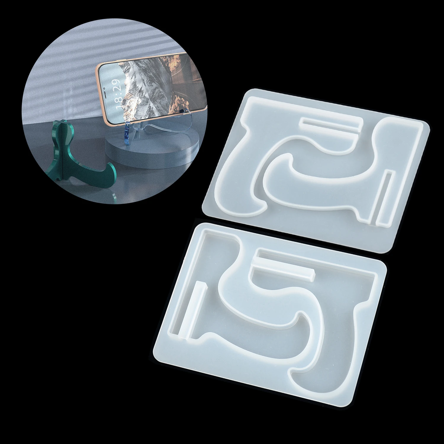 Mobile-Phone-Bracket-Mold-Irregular-Mirror-Assemble-Holder-DIY-Epoxy ...