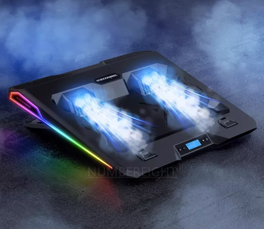 New-Fan-Cooler-Stand-For-Laptop-RGB-Light-Radiator-Base-13-14-15-6-16 ...