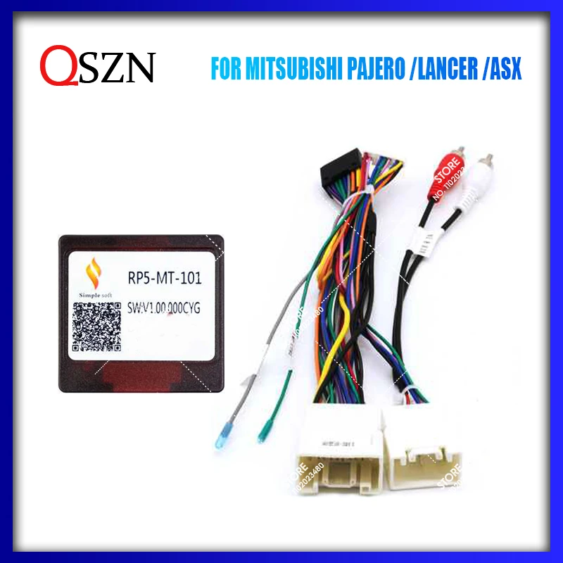 QSZN Wiring Harness Canbus Box Decoder For MITSUBISHI PAJERO / LANCER / ASX Android Car Radio ...