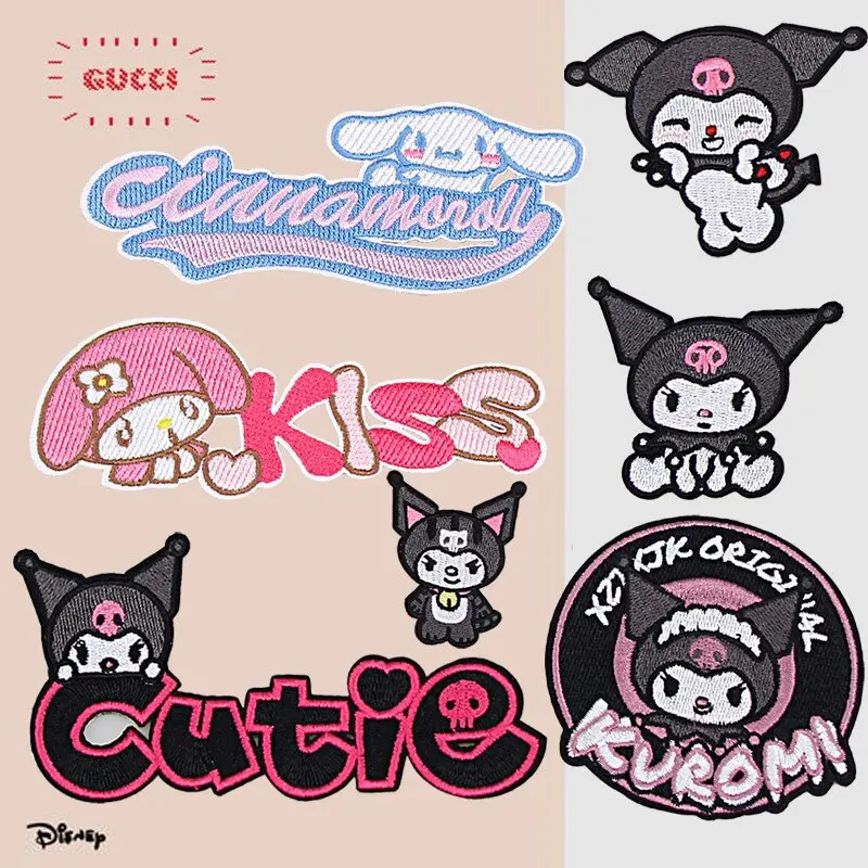 Sanrio-Kuromi-Melody-lettera-autoadesivo-ricamo-panno-Patch-cartone ...