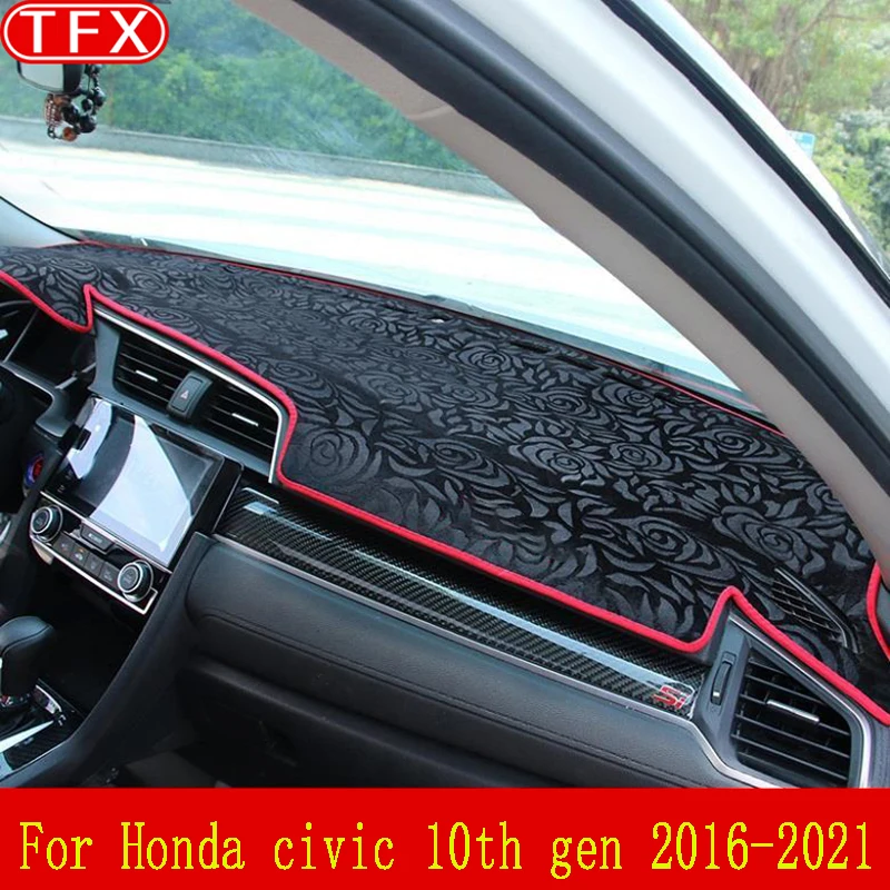 Flannel-Dashboard-Cover-For-Honda-Civic-10th-Gen-2016-2021-Dash-Mat-Sun ...