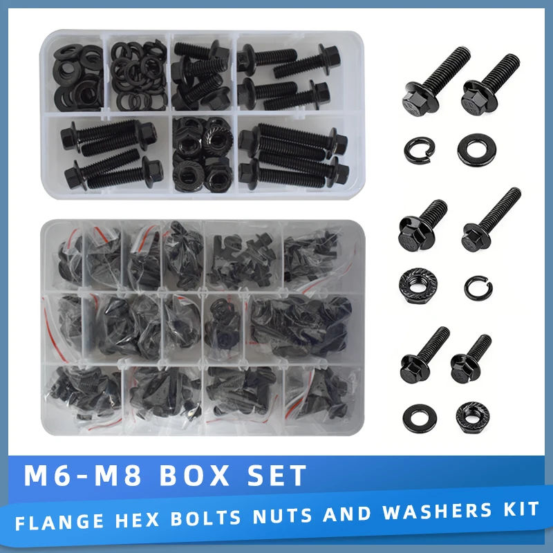 M6-M8-Flange-Hex-Bolts-and-Nut-Set-Black-Zinc-Plated-Alloy-Steel-10-9 ...